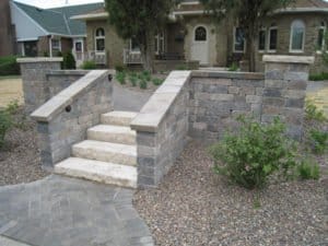 wall with pillar and steps - Terra-FirmaLandscape.com