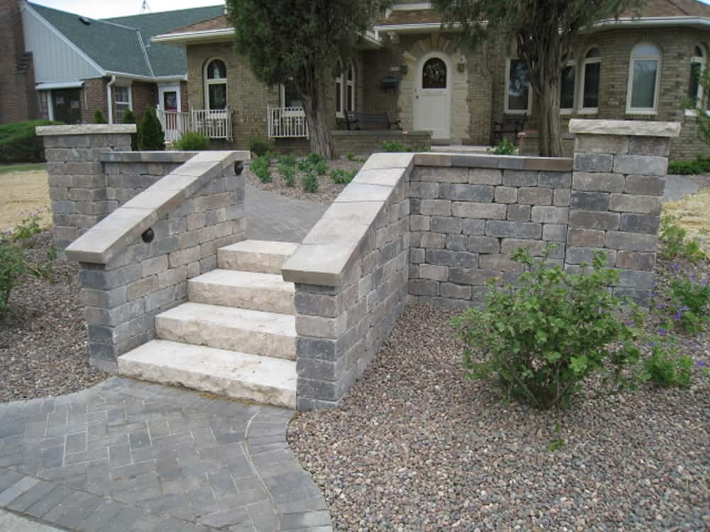 wall with pillar and steps - Terra-FirmaLandscape.com